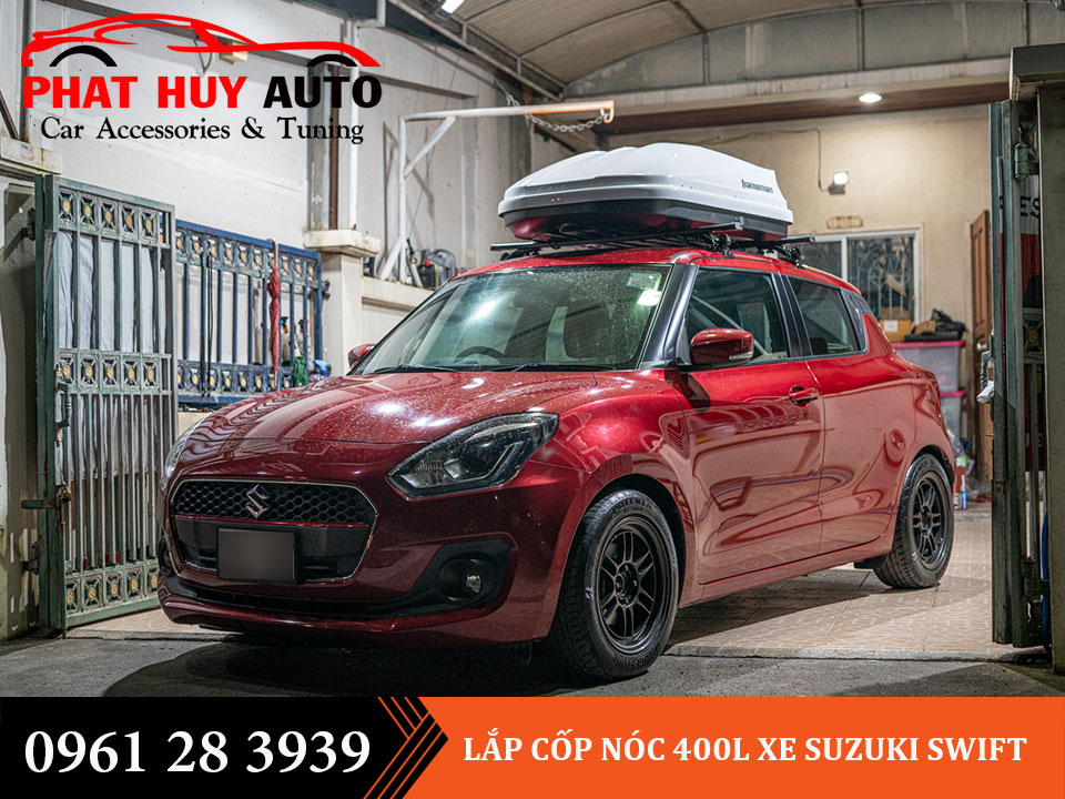 Lắp cốp nóc 400L cho xe Suzuki Swift
